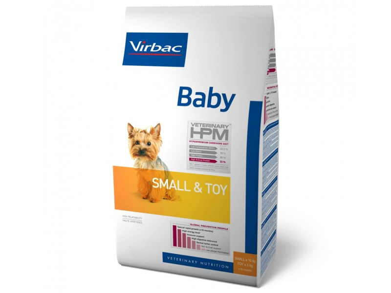 Croquettes BABY SMALL & TOY Sac 1,5 kg Chien - Veterinary HPM - Age ...